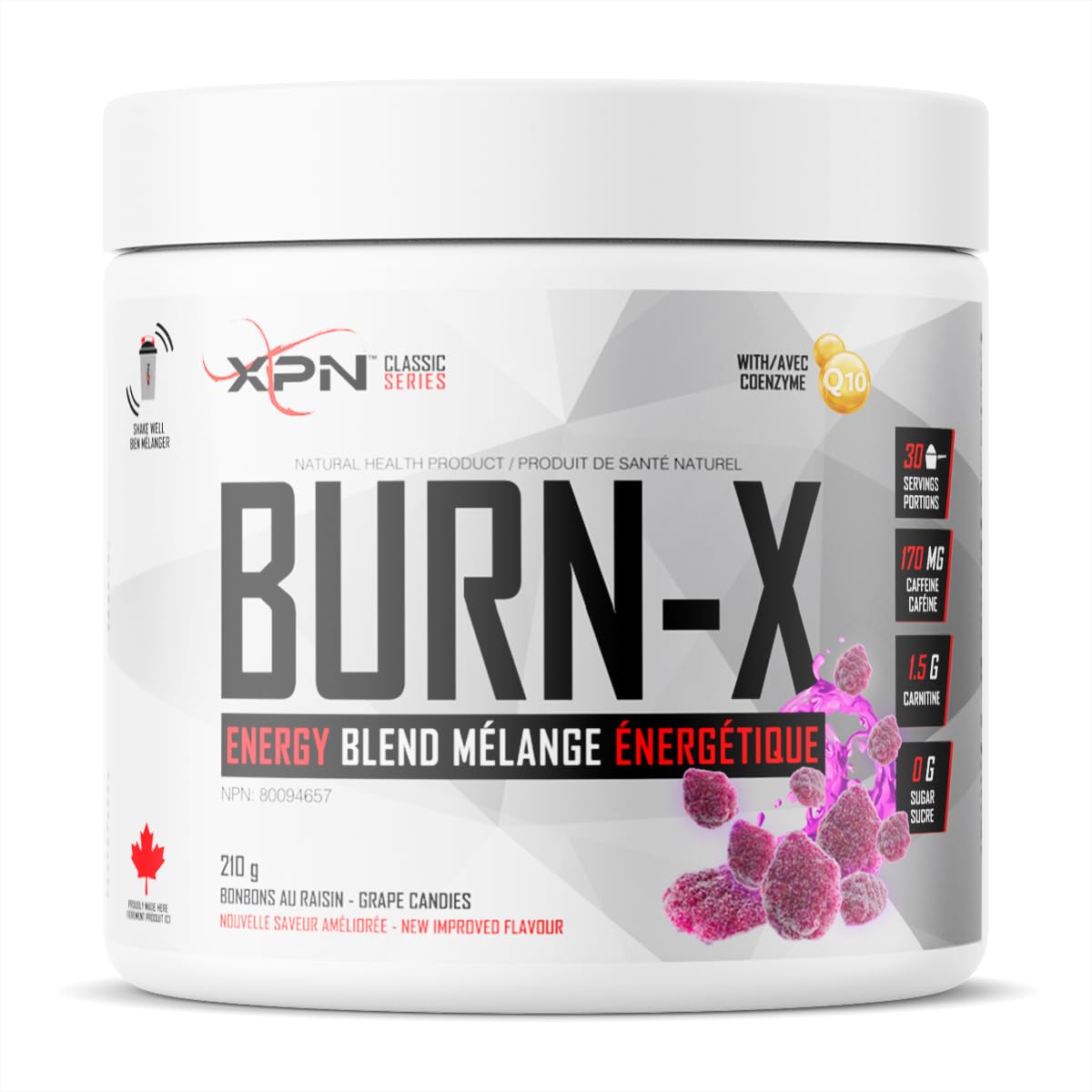 BURN-X | XPN | ENERGY POWDER FORMULA | 210G | 30 SERVINGS | (Grape ...