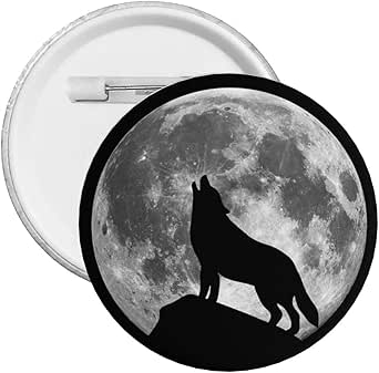 Amazon.com: Howling Wolf Moon Pin Badges 5 Piece Button Parts Button ...