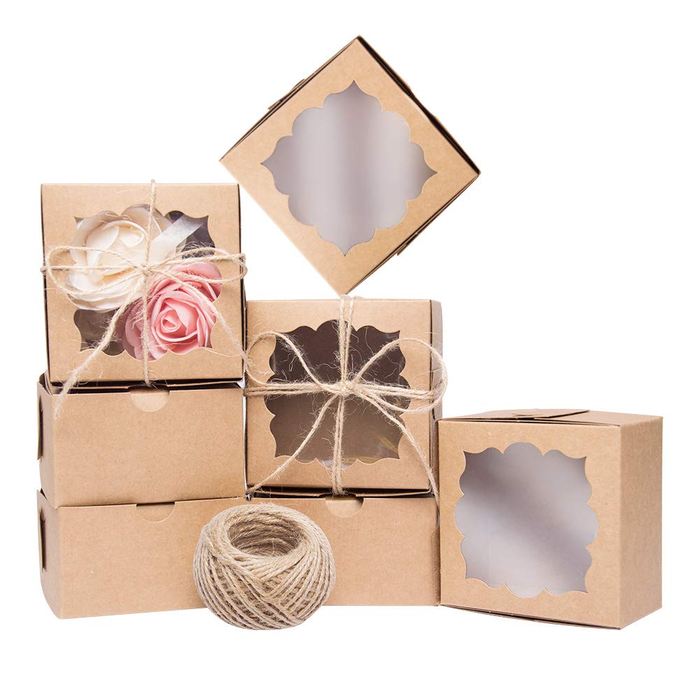 Buy YunKo 4x4x2.5 Inches Cookie Boxes for Packaging 50 Pack Dessert ...