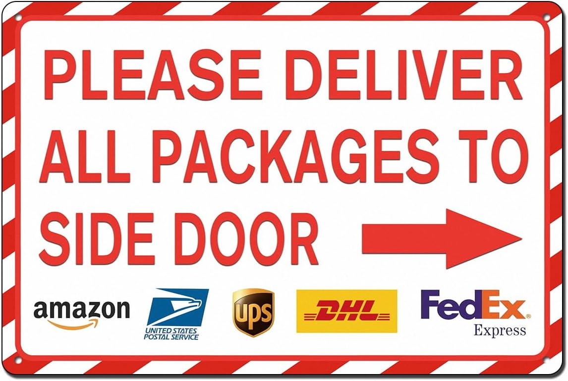 Amazon.com: Bevkyc Please Deliver All Packages to Side Door Right Arrow ...
