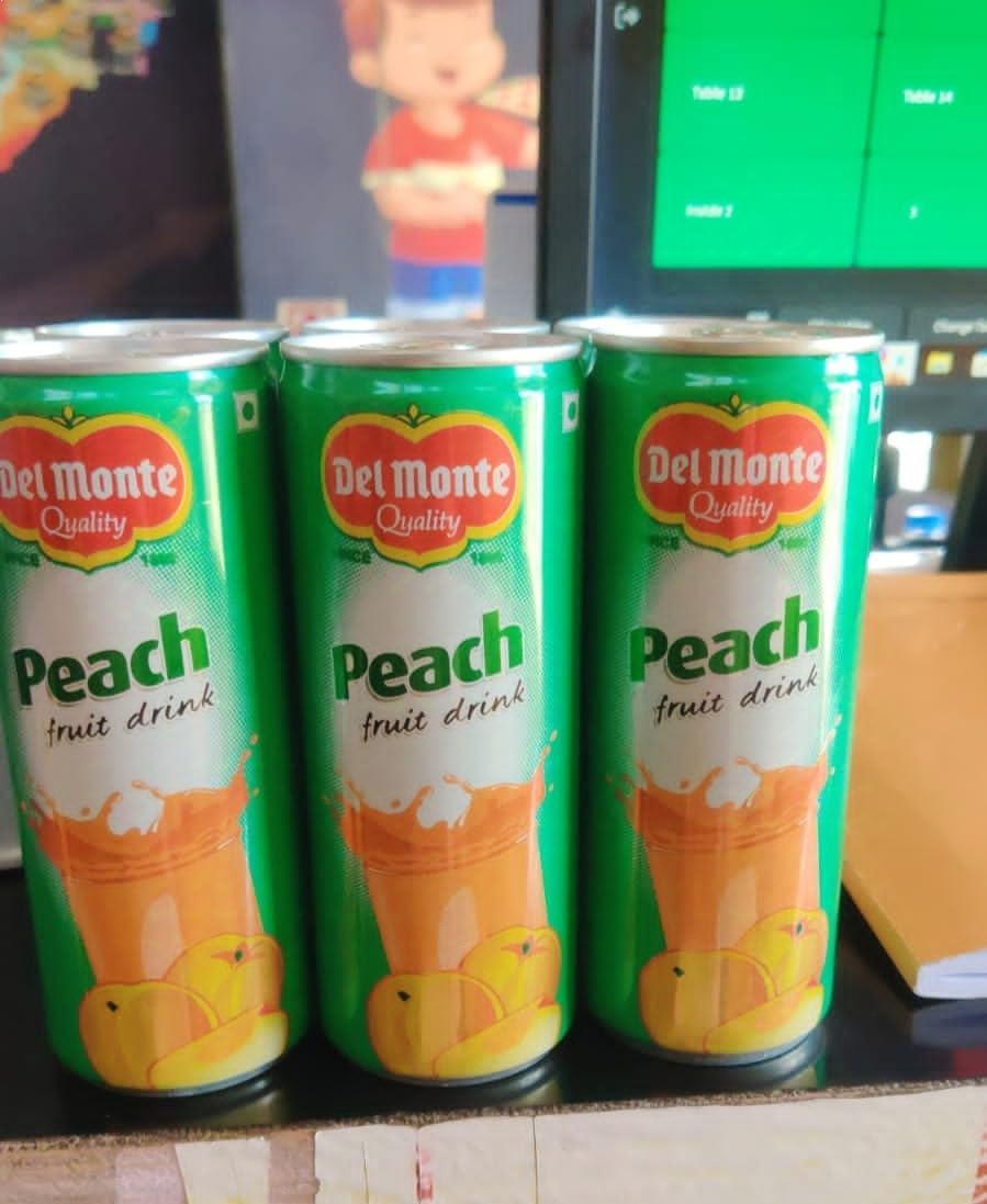 Del Monte Peach Fruit Drink (Pack of 6) -With real peach bits | Sweet ...