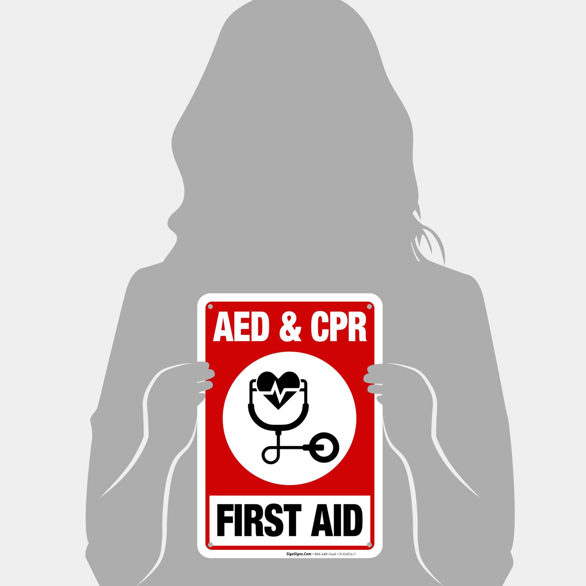 Defibulator For Home AED Sign 10x7 Inches - Rust Free Aluminum ...