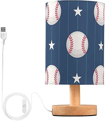 Vozoza Sport Baseball LED Table Lamp with USB Port Rechargeable Lamps ...