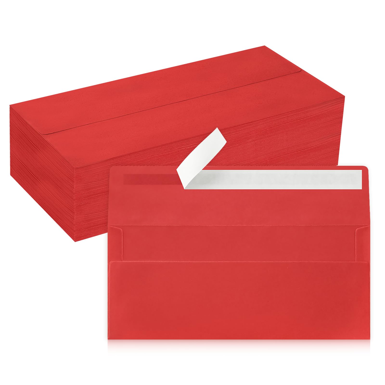 Amazon.com : 100 Pack #10 Business Envelopes, Red Standard Envelopes ...