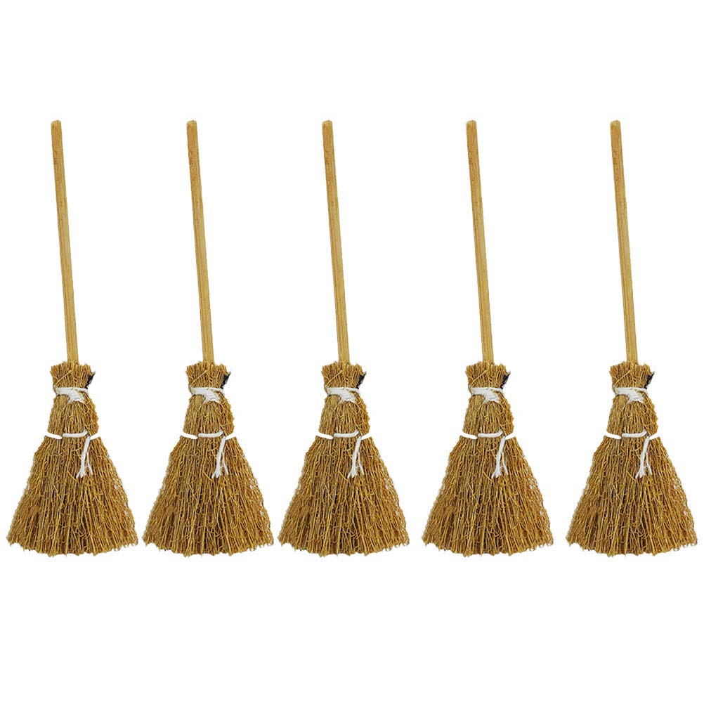 Amazon.com: Toyvian Witch Broom Witch Broom 5Pcs Artificial Mini Broom ...