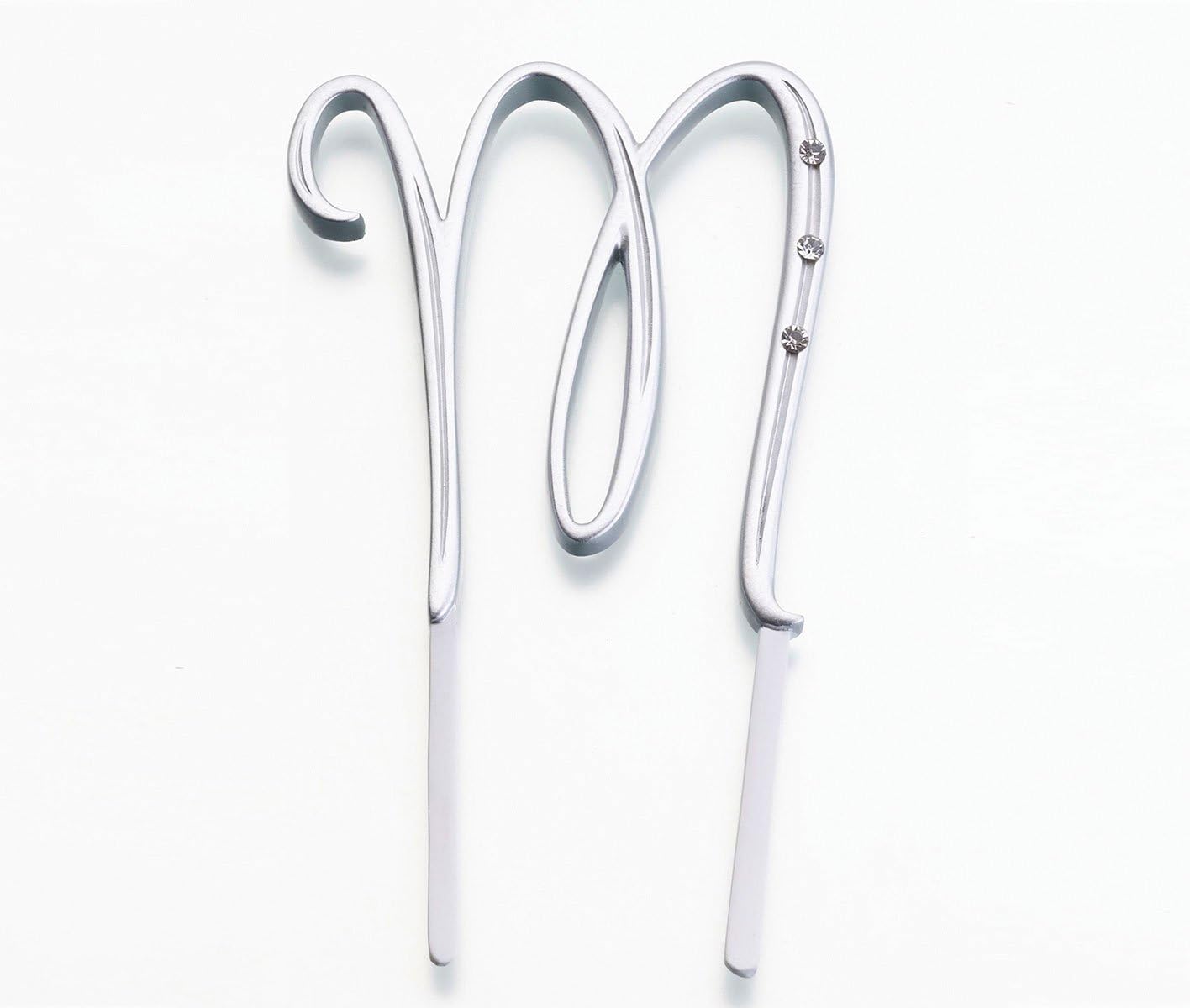 Amazon.com: Lillian Rose Rhinestone, Small, Monogram Letter M, Silver ...