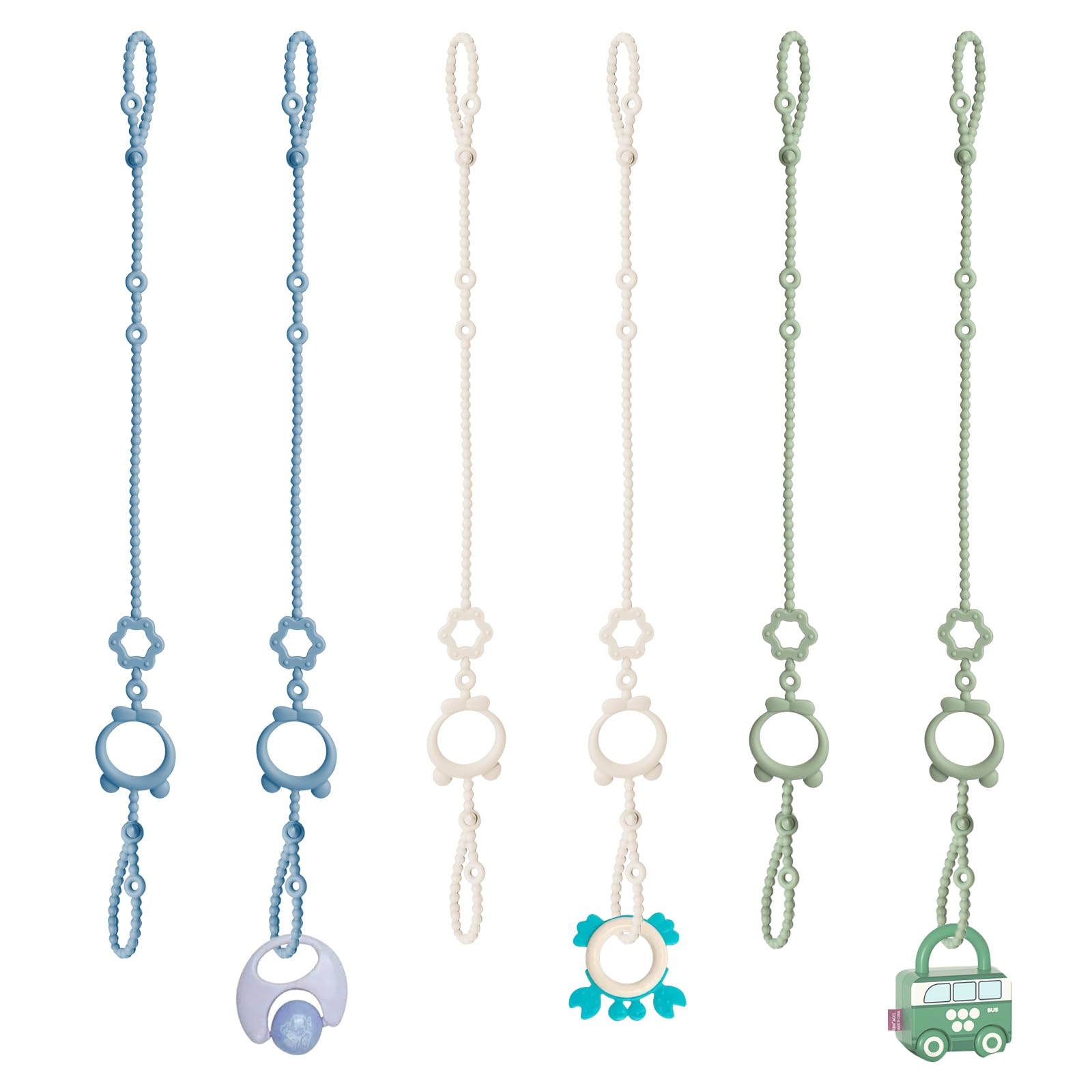 Amazon.com : Sopkdey Toy Straps for Baby, 6pcs Adjustable Toy Holder ...