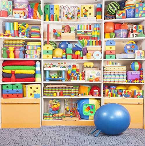 Amazon.com : Laeacco School Toy Store Backdrop 6x6ft Vinyl Photography ...