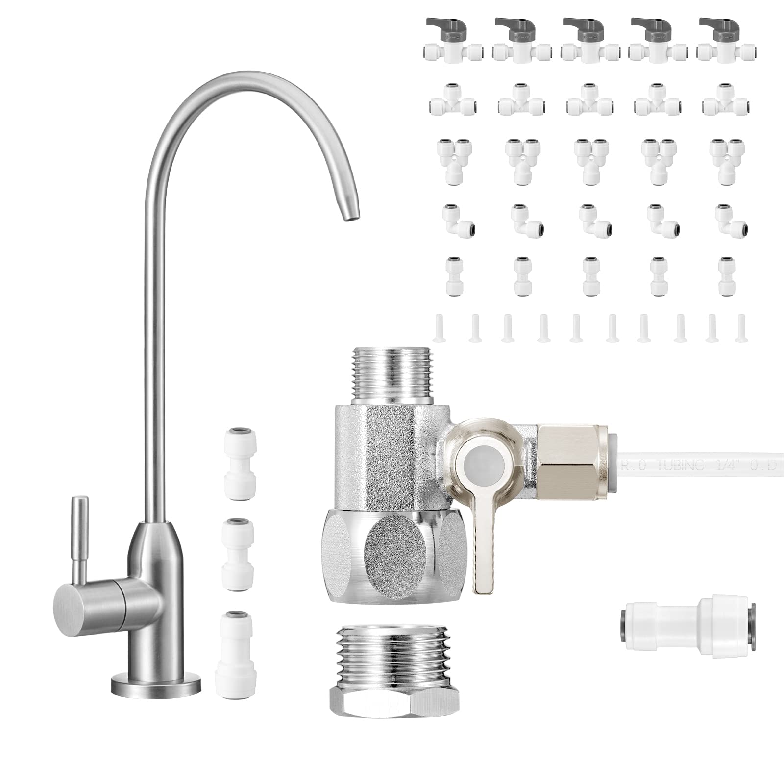 Amazon.com: Reverse Osmosis/RO Water Faucet, Feed Water Adapter-3/8"x3 ...