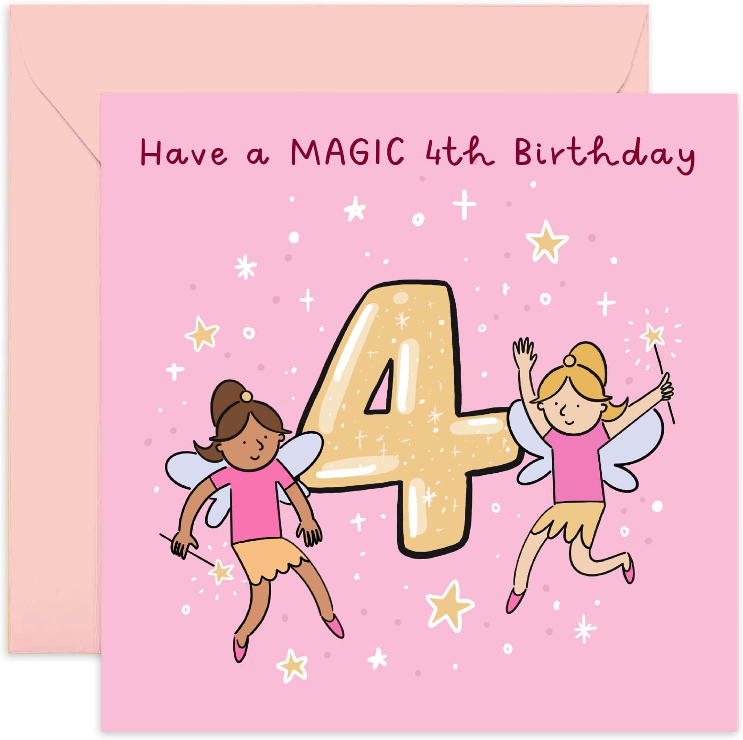 Old English Co. 4th Birthday Card for Girl with Fairy Princess - Cute ...