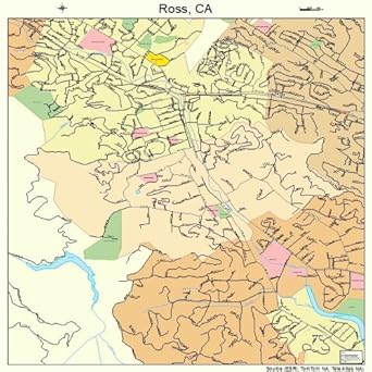Amazon.com: Large Street & Road Map of Ross, California CA - Printed ...