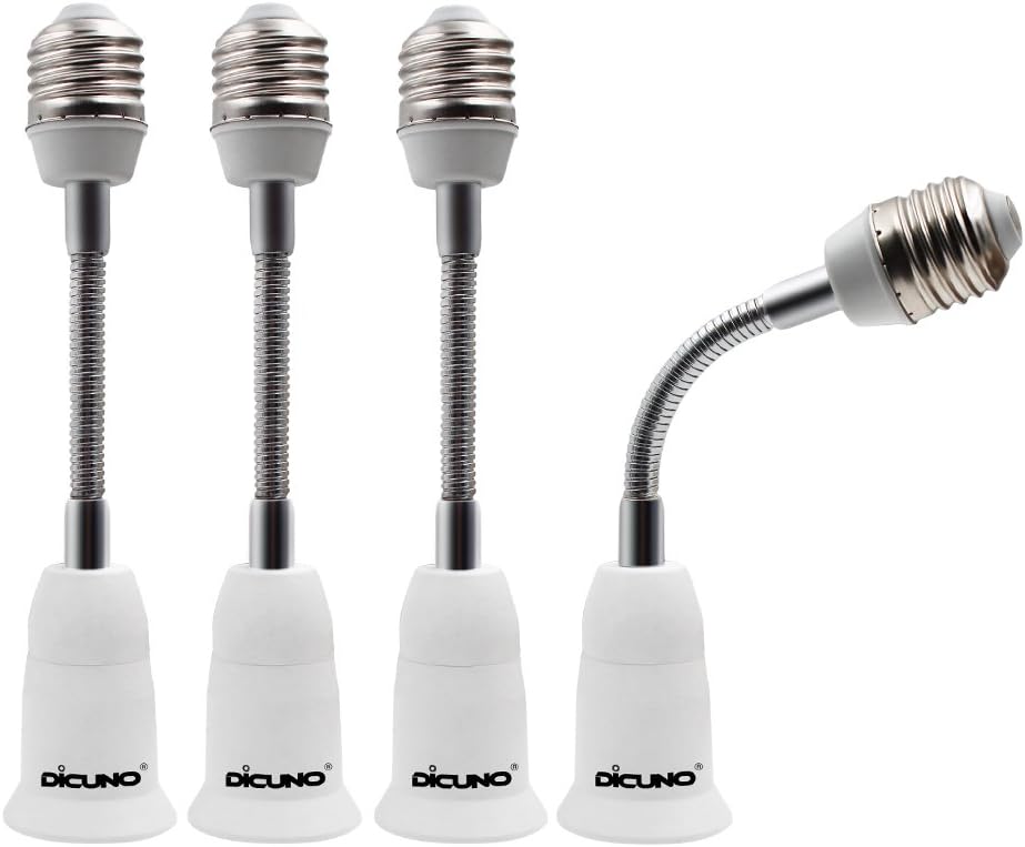 DiCUNO E26 Socket Extender Adapter, 6.1 Inch E26 to E26 Flexible ...