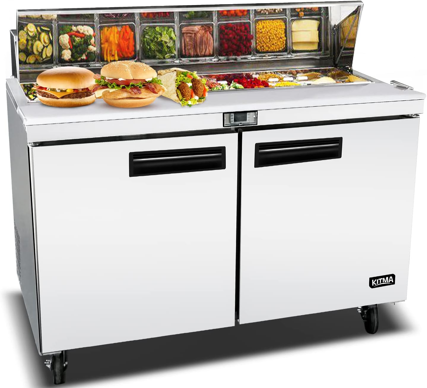 Amazon.com: 2 Door Mega Top Sandwich Salad Prep Table Refrigerator ...