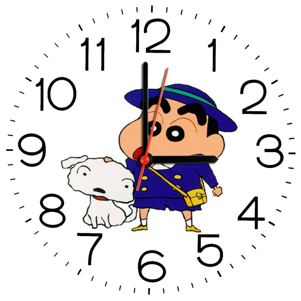 ELLIGIFTS b Shinchan Cartoon Wall Clock with Glass top (25CMx25CM ...