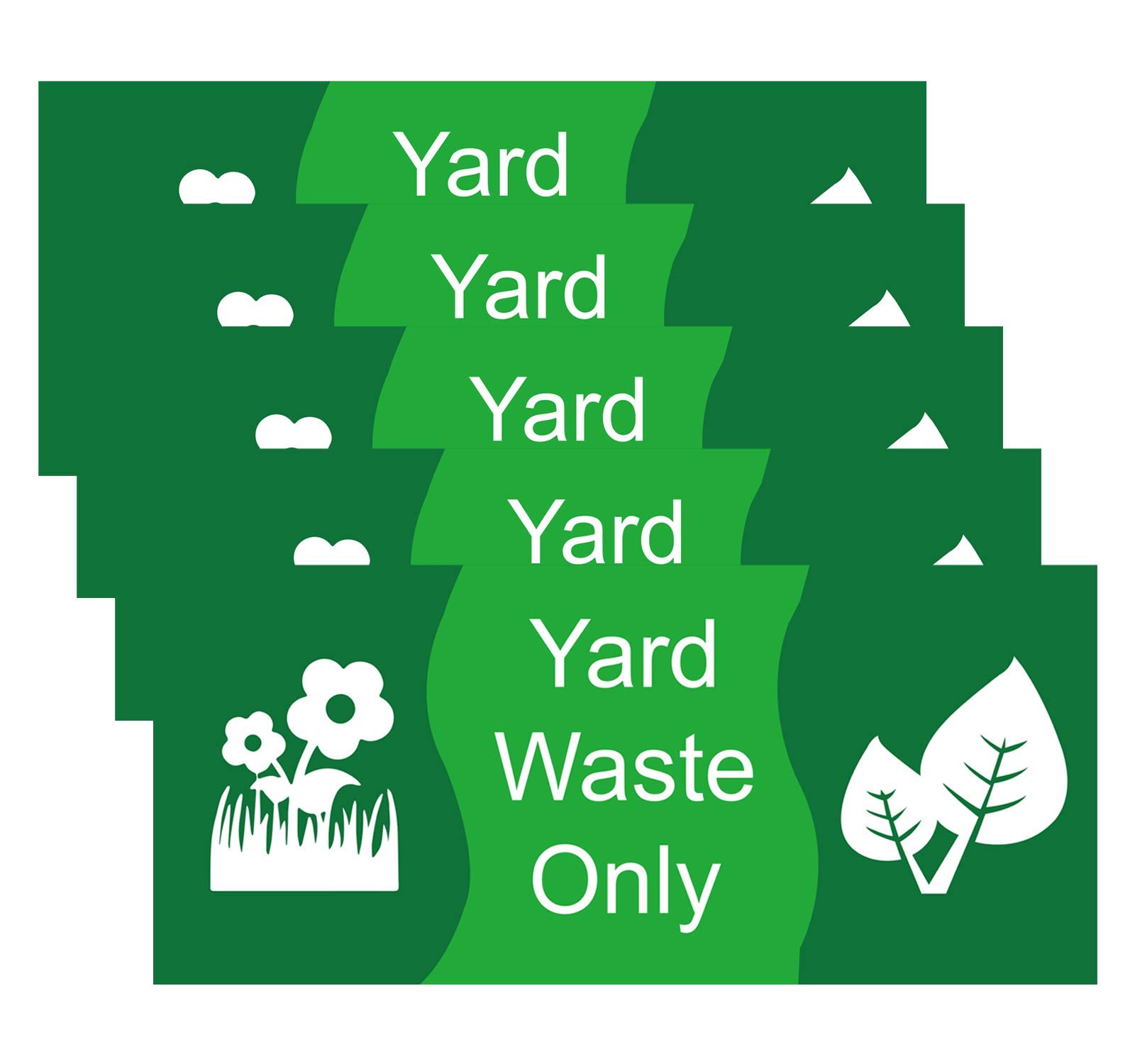 Buy Yard Waste Only Sticker 8 Pack Yard Waste Decals - 4 X 9 Inch ...