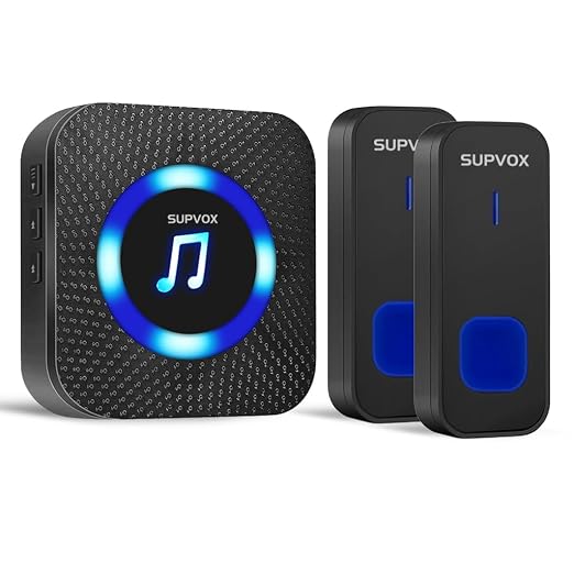 Supvox® Wireless Door Bell for Home, 1 Receiver & 2 Transmitter Calling ...