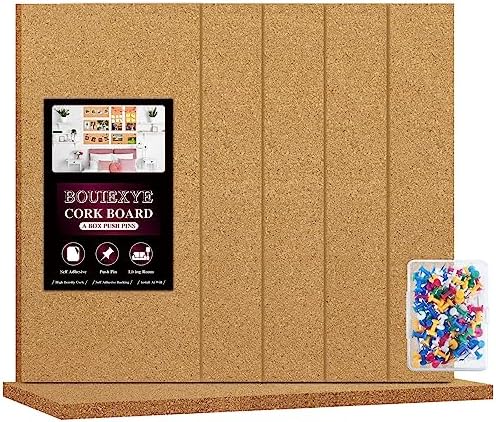 Bouiexye Cork Board 17 X 8 inch 6 Pack Bulletin Boards with 100 Push ...