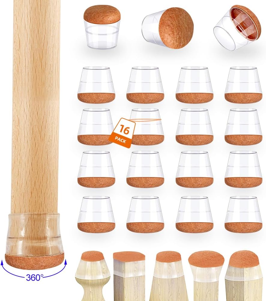 OUPAI Chair Leg Floor Protectors for Hardwood Floors, Felt Furniture ...