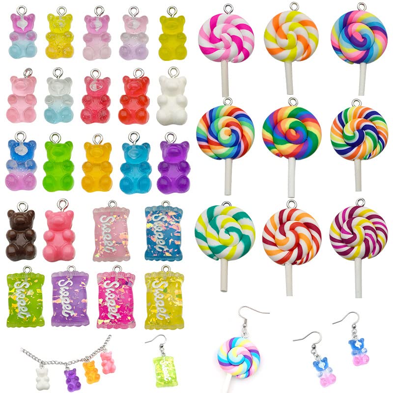 Amazon.com: 32 Pieces Colorful Candy Pendant Charm for Jewelry Making ...