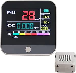 Rechargeable Dust Meter,Air Quality Monitor Indoor Homekit, 2 In 1 Dust ...