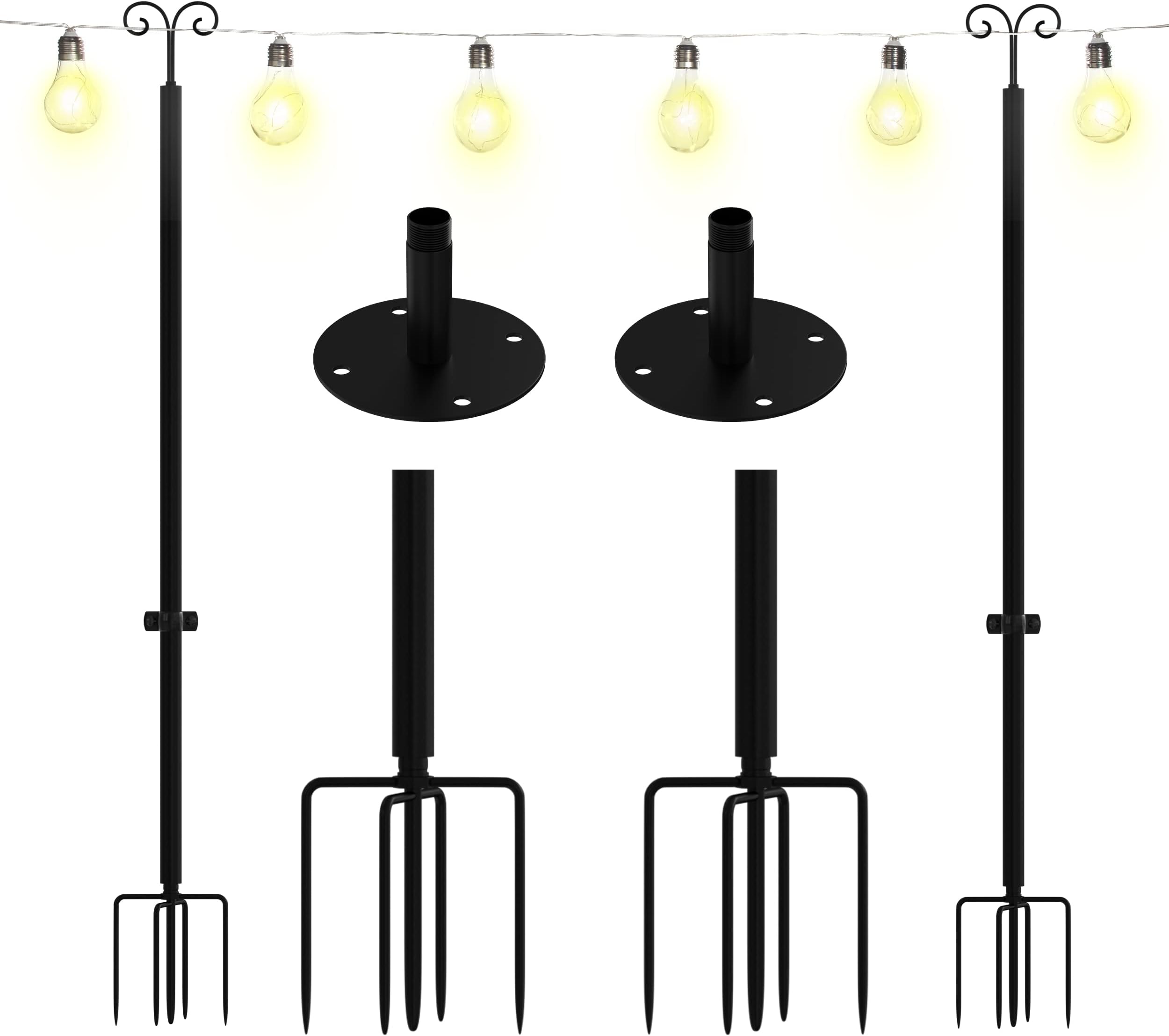 Excalibur Oasis - String Light Poles for Outside - 2 Pack 10 ft Durable ...