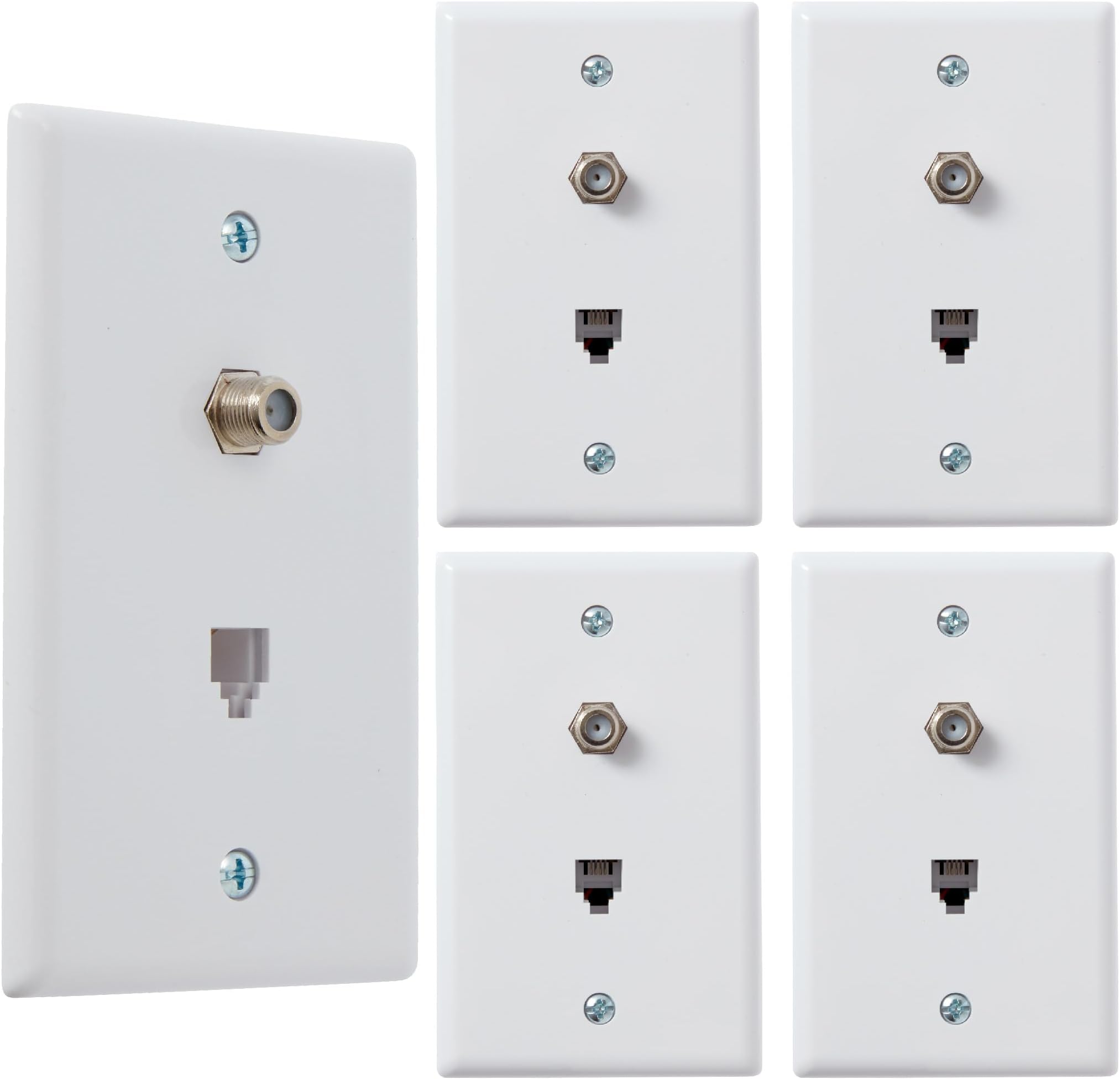 Amazon.com: Cmple - Double RJ11 Connector with 4 Conductors Phone Wall ...