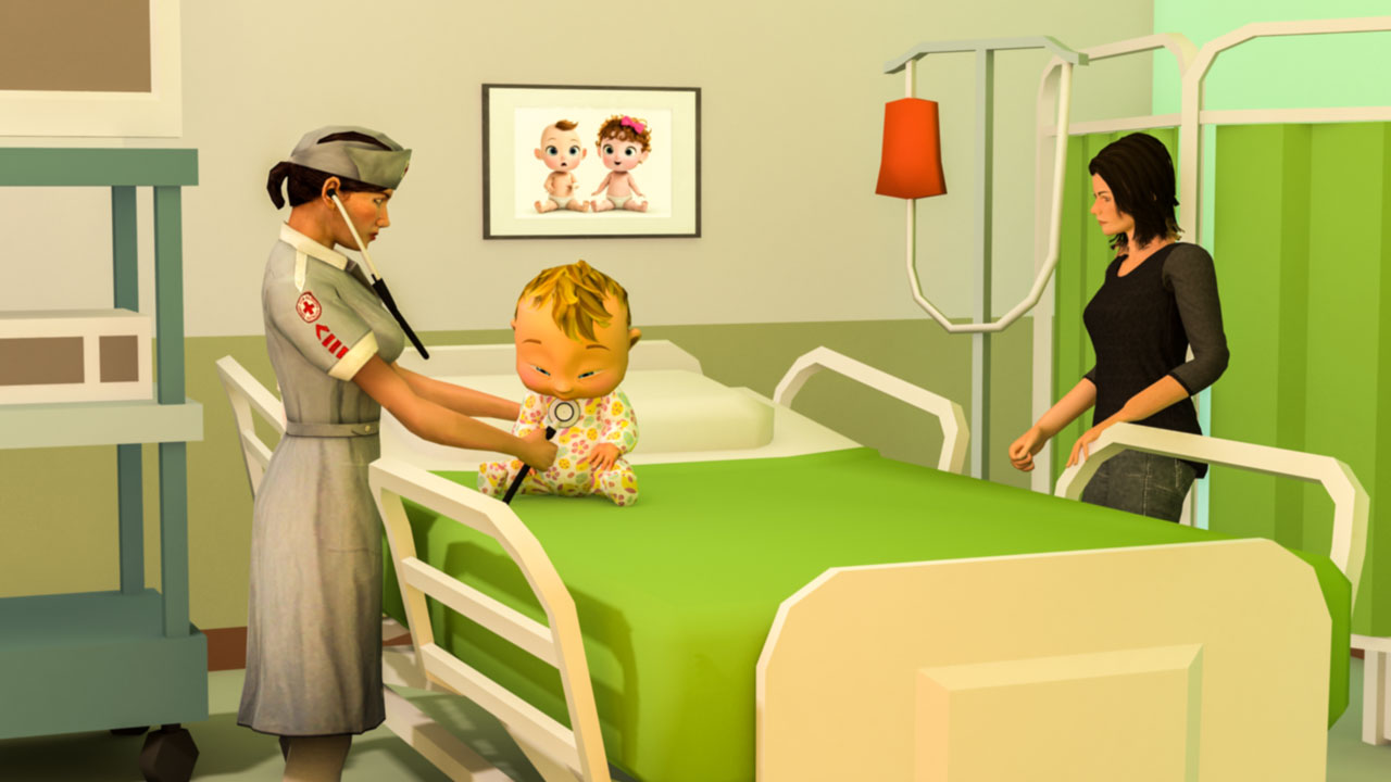 Virtual Mother Simulator 3D: glückliche Familie schwangere Mutter Baby ...