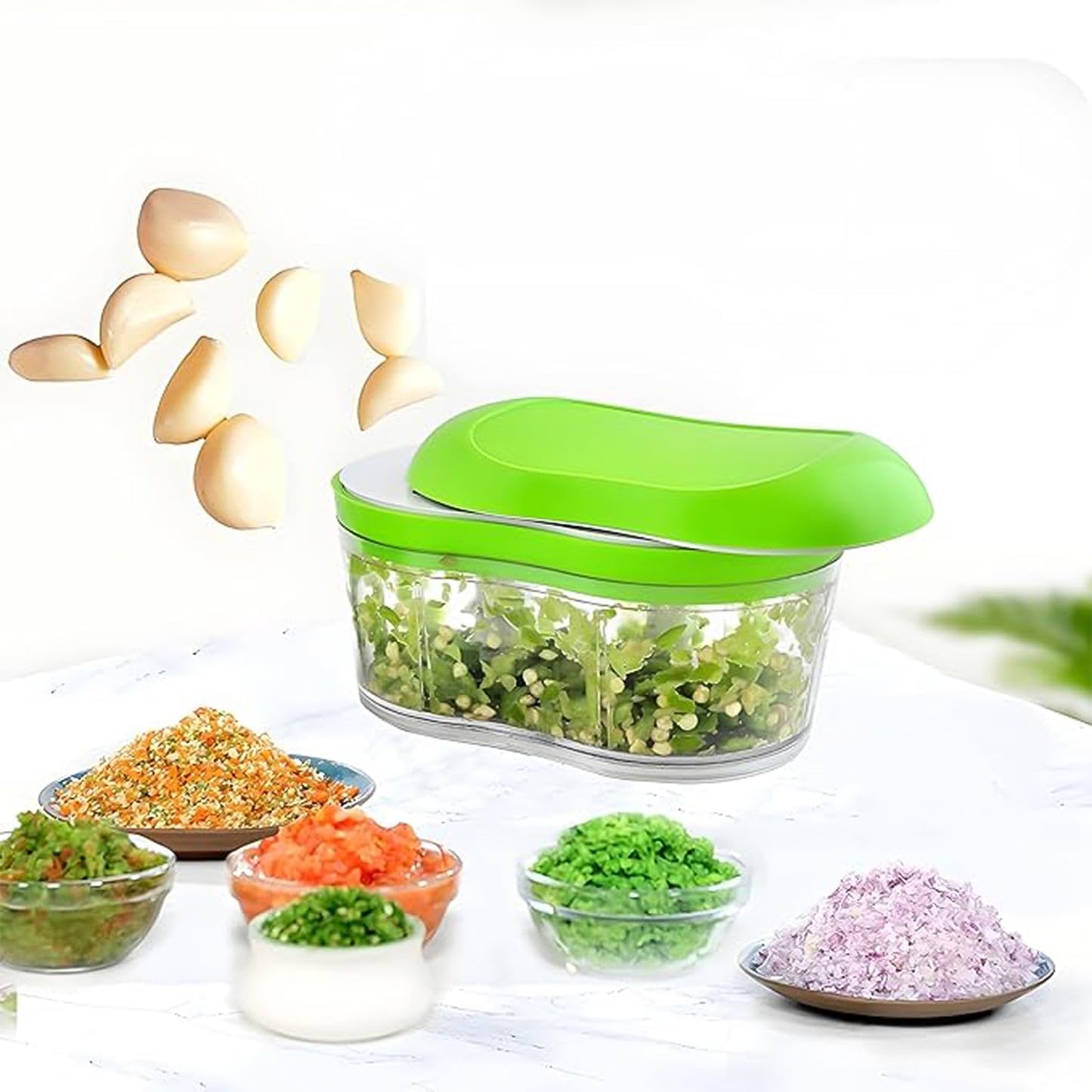 Celwaly Hand Push Manual Food Chopper & Garlic Cutter – Mini Vegetable ...