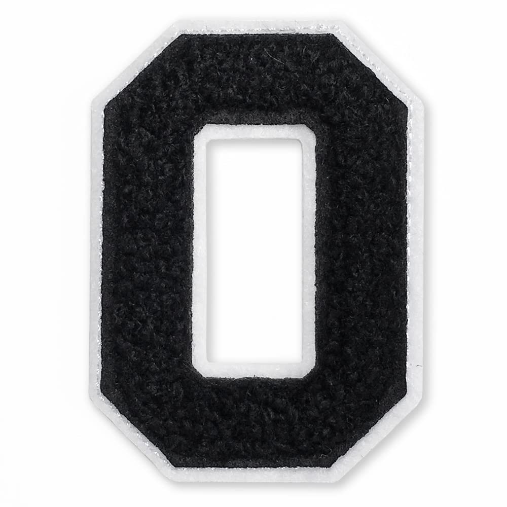 Snapklik.com : Number 0 - Chenille Embroidery Varsity Iron-On Patch By ...