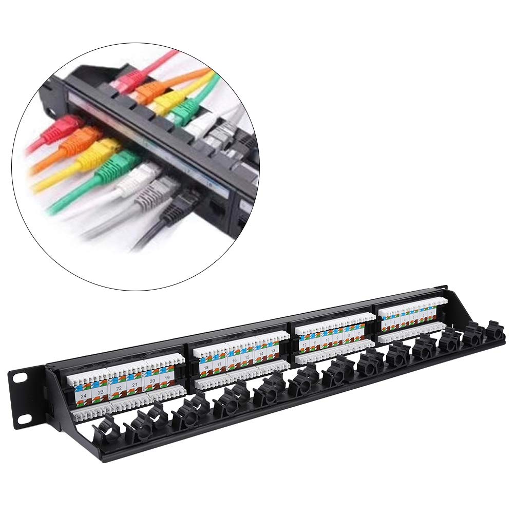 Buy ASHATA 24-Port Cat5E Patch Panel, Gold Plated 24 Port able Data ...