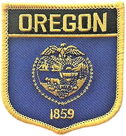 Amazon.com: Oregon Flag Badge Patch/U.S. State Shield Embroidered Iron ...
