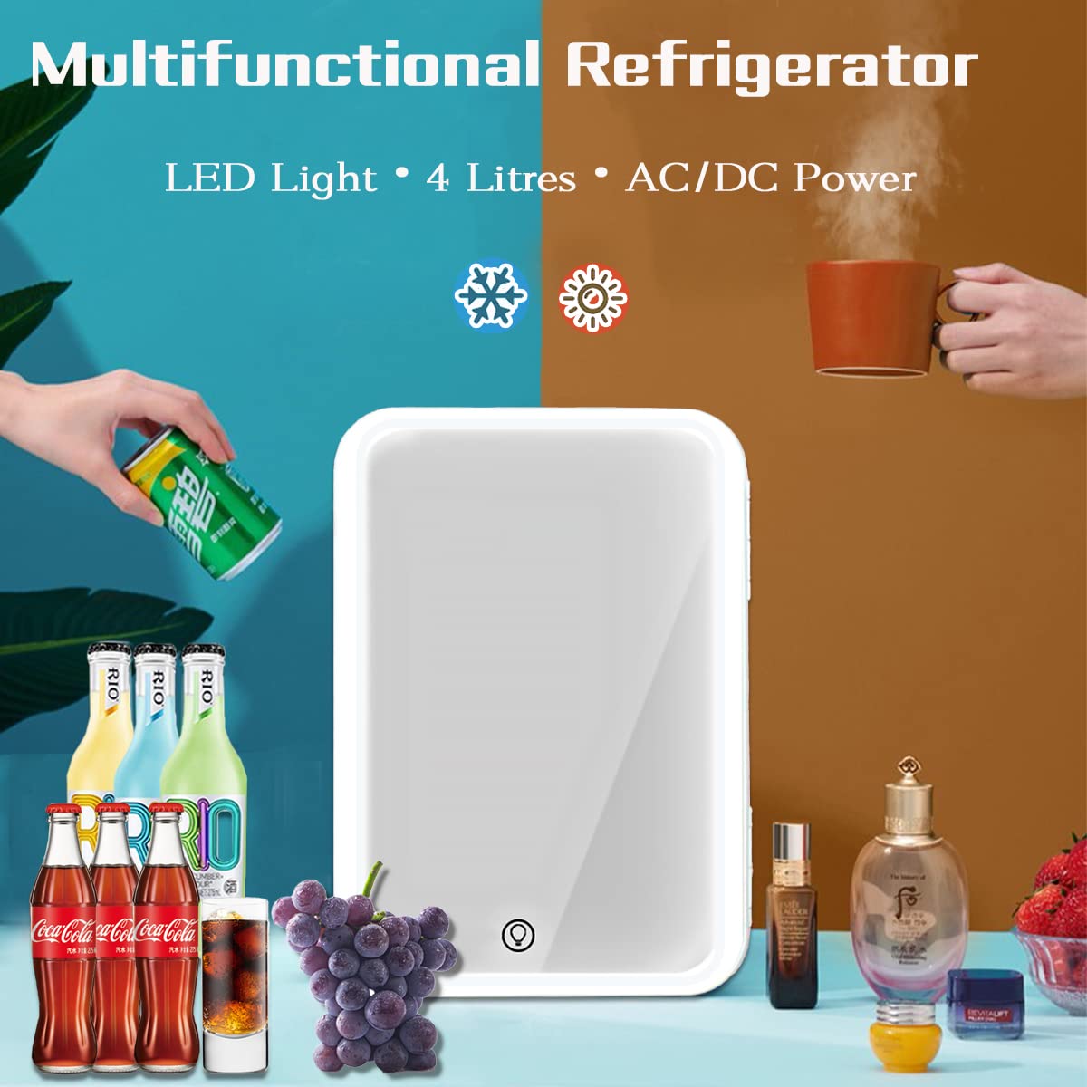 VNIMTI Mini Skincare Fridge 4 Liter/6 Cans, Portable Cosmetic Fridges ...