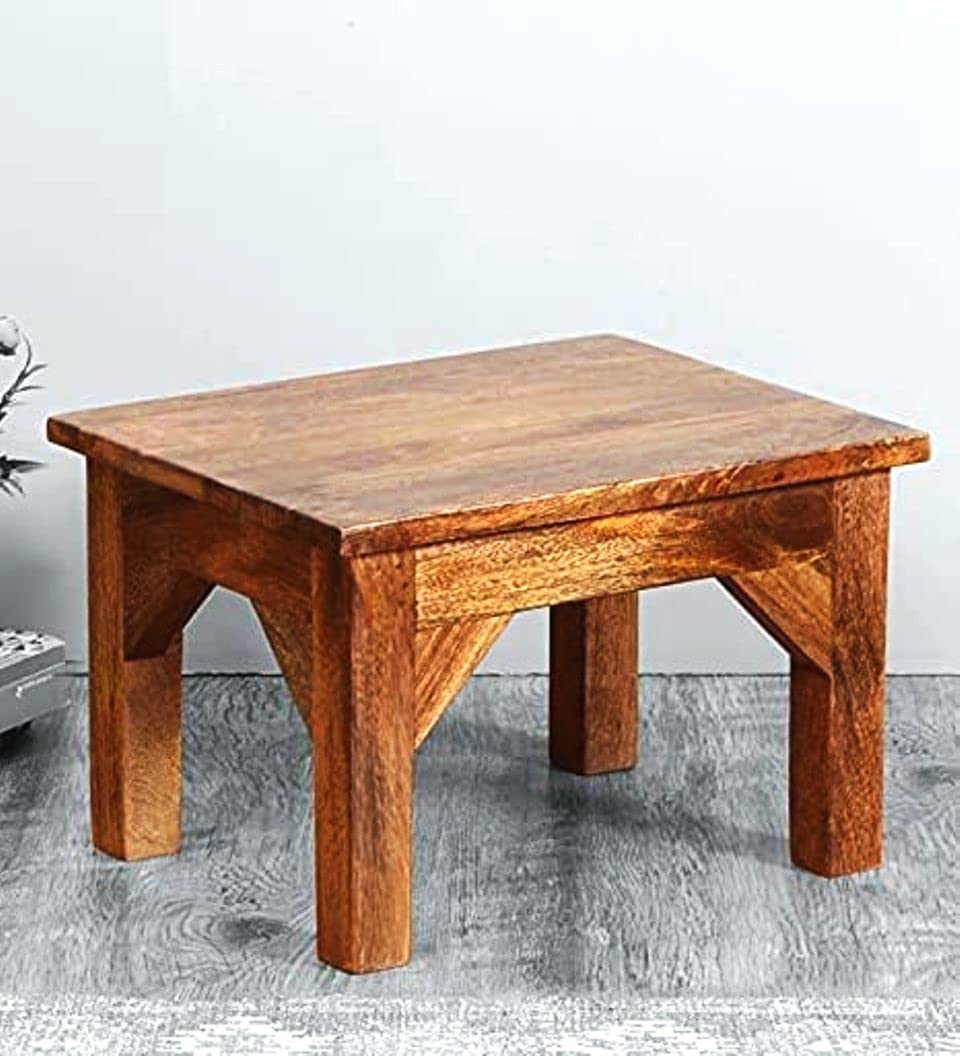 RISEWOOD Solid Sheesham Wood Multipurpose Standard Sitting Stool ...