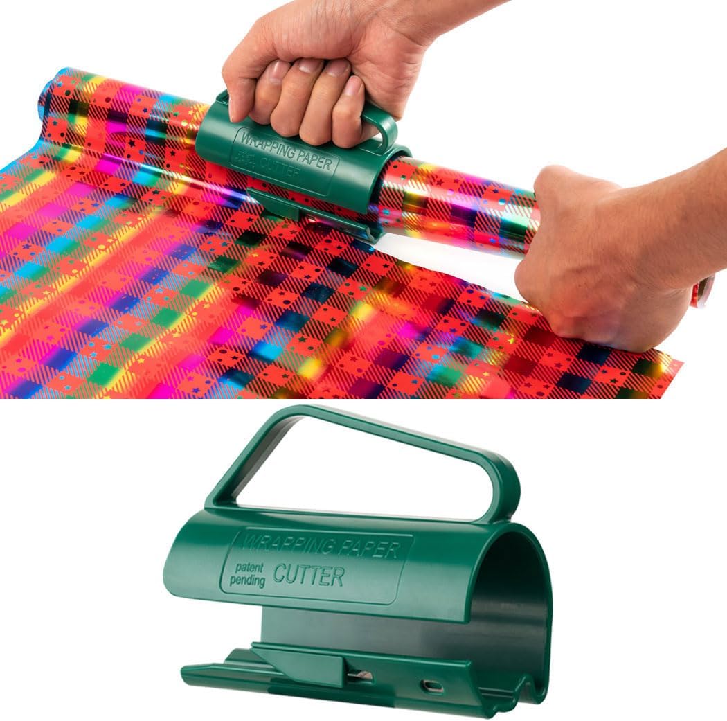 Amazon.com : MARCHMARS Green Wrapping Paper Roll Cutter Wrapping Paper ...