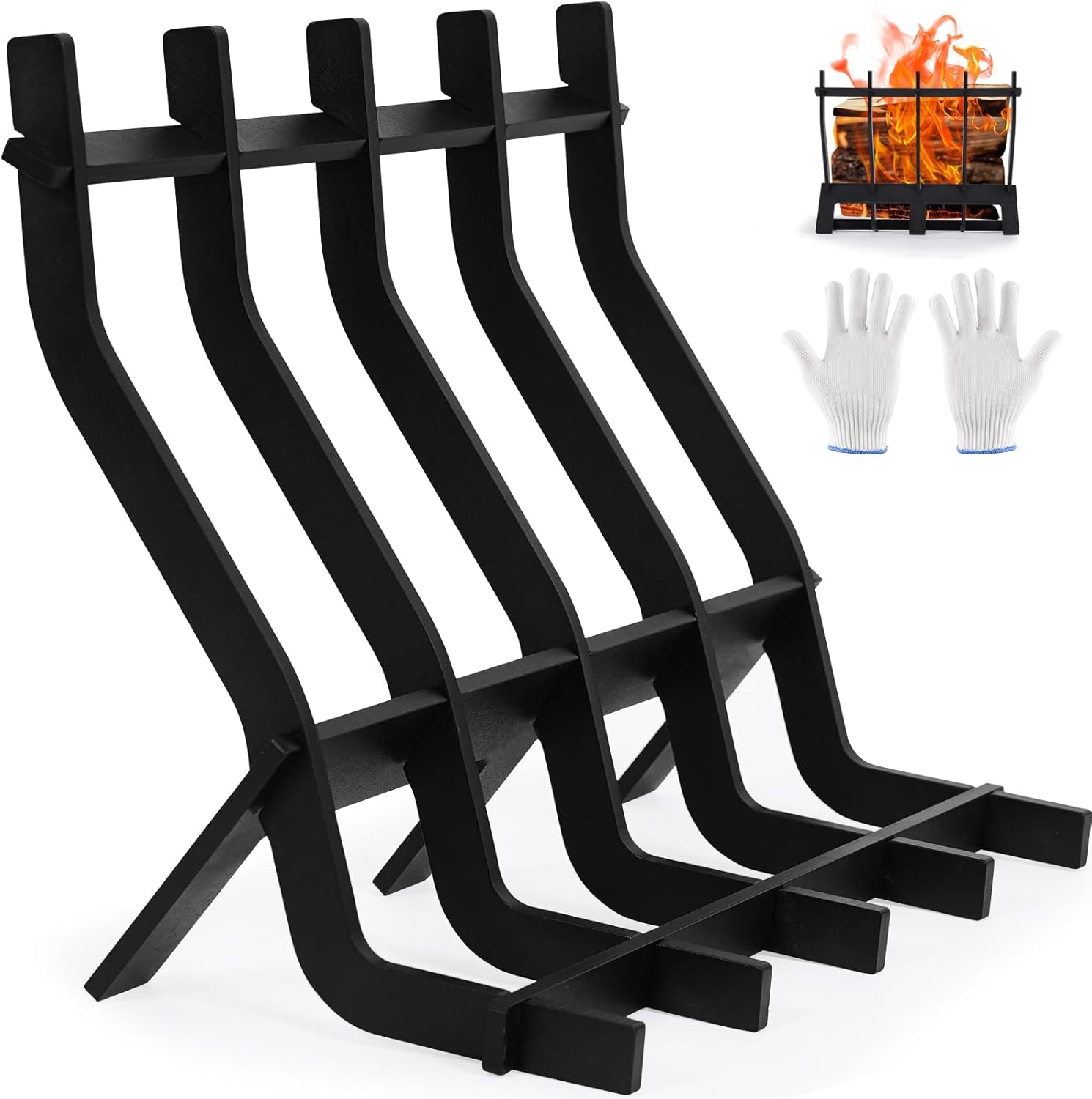 Amazon.com: Zettfuly Fireplace Grate 17 Inch Heavy Duty Fireplace Wood ...