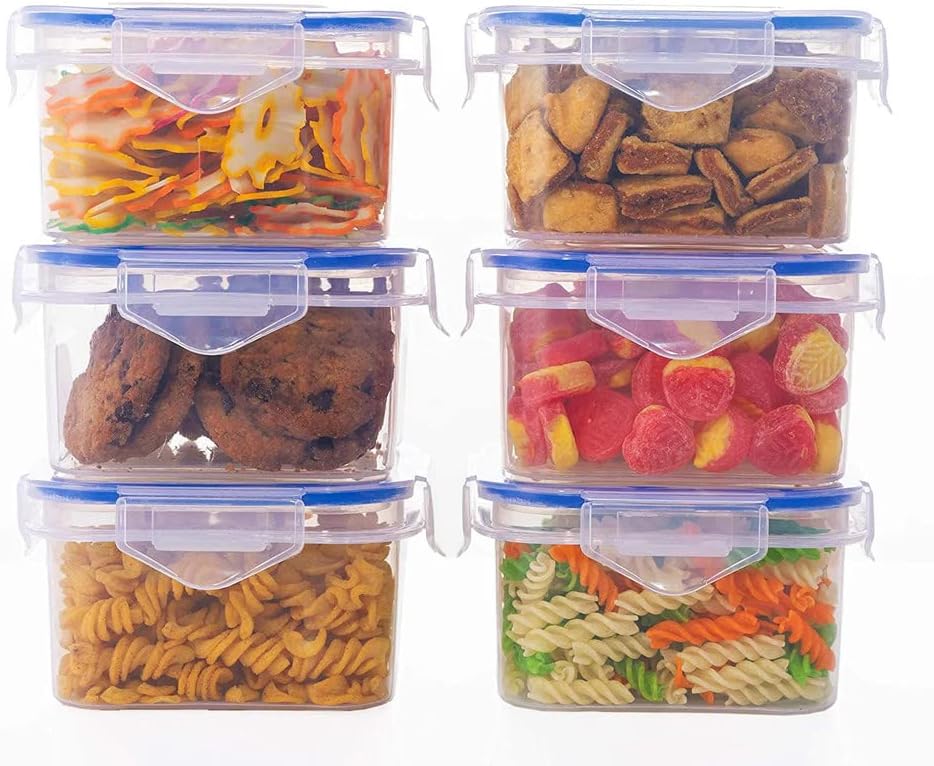 SOCHEP Plastic Store and Lock Air Tight Square Shape 700ml Kitchen ...