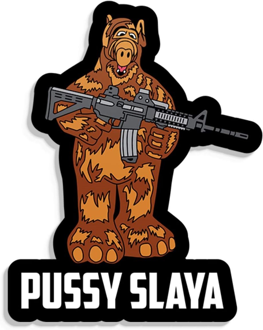 Amazon.com: PatchOps Parody Pussy Slaya Tactical Alf AR15 Vinyl Decal Sticker 2A : Sports & Outdoors
