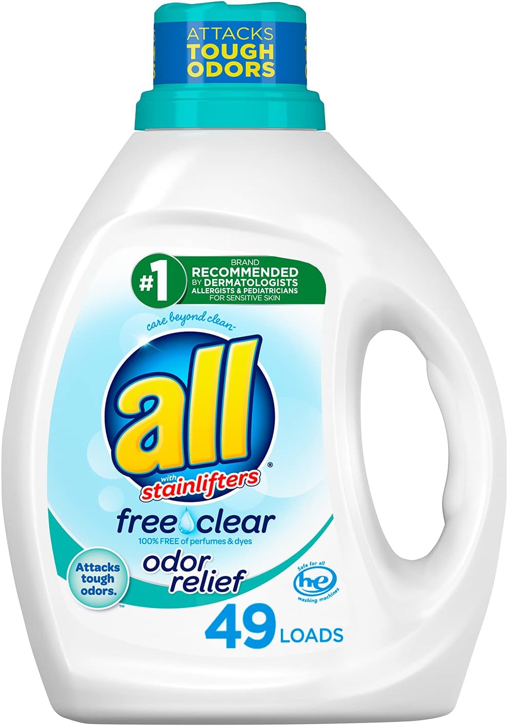 Amazon.com: all Liquid Laundry Detergent, Free Clear with Odor Relief ...