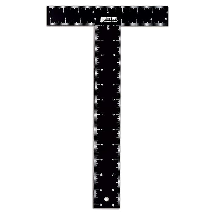 Buy T Square, T Ruler, 12 inch Metal T Ruler Carbon Steel Ruler, Double ...