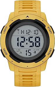 GOLDEN HOUR Mens Waterproof Digital Sports Watch Big Screen Easy Read ...