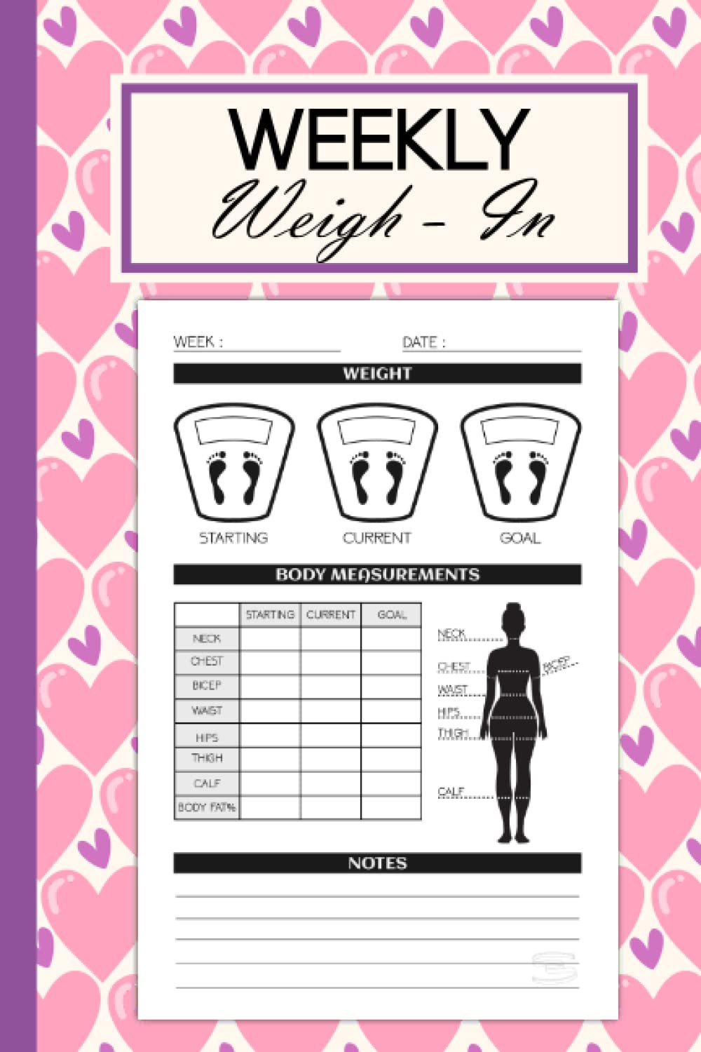Weekly Weigh In: Weekly Body Measurement Tracker for Women to Keep ...