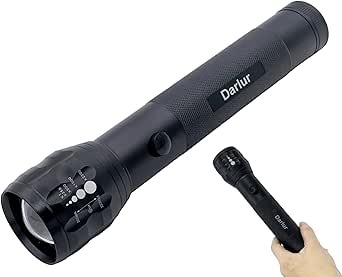 Darlur Heavy Duty LED Flashlight, 2-Cell D Battery Big Flashlights ...
