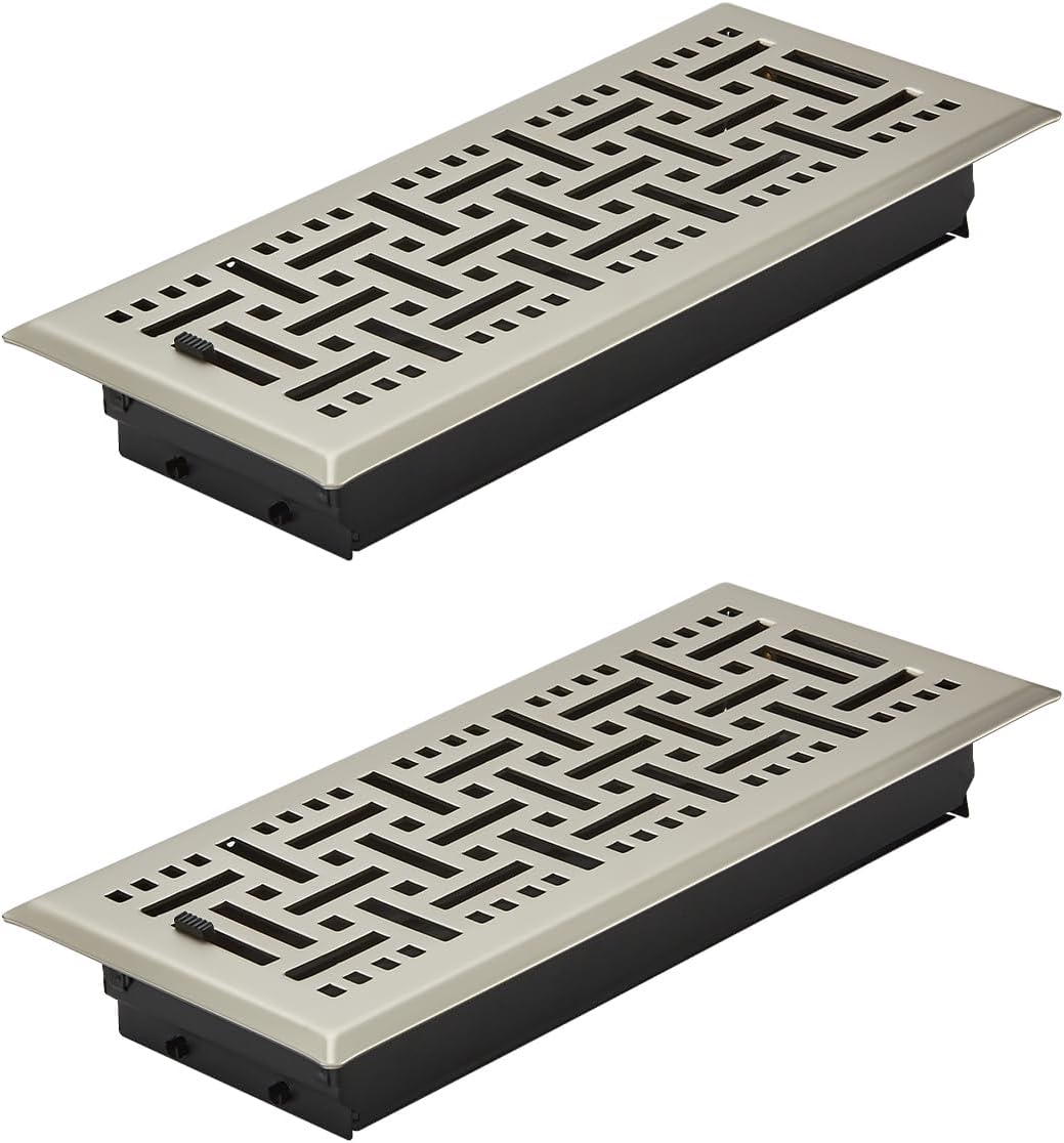 VEVOR 4 x 10 Inch Floor Registers, 2-Pack Vent Grilles, HVAC Heavy-Duty ...