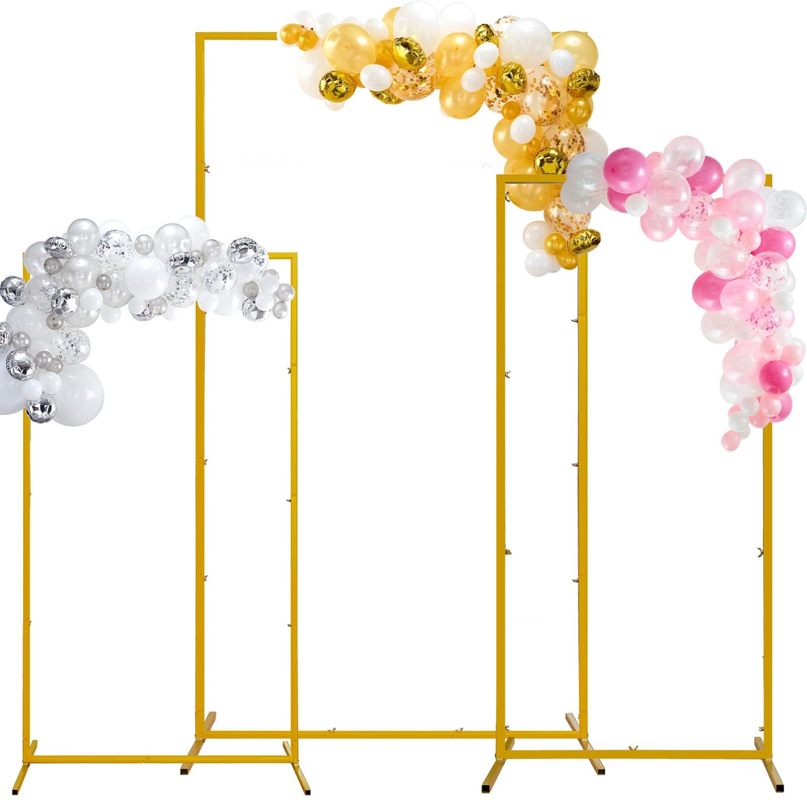 Amazon.com: PLYFOU Wedding Arch Stand 3 Set (6.2FT, 5.2FT, 4.3FT) Metal ...