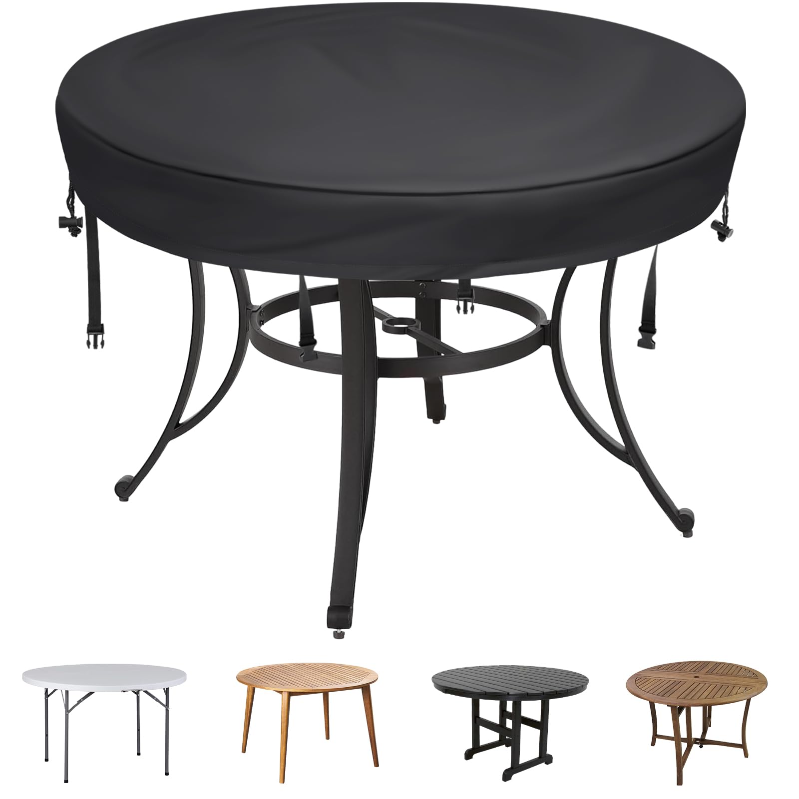 Amazon.com : TOHONFOO Outdoor Round Table Cover - Waterproof Anti-UV ...