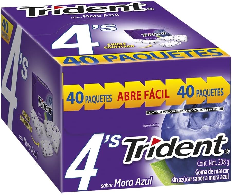 Trident 4'S Mora, 208 Gramos, 248 grams, 208 gramo, 1 : Amazon.com.mx ...