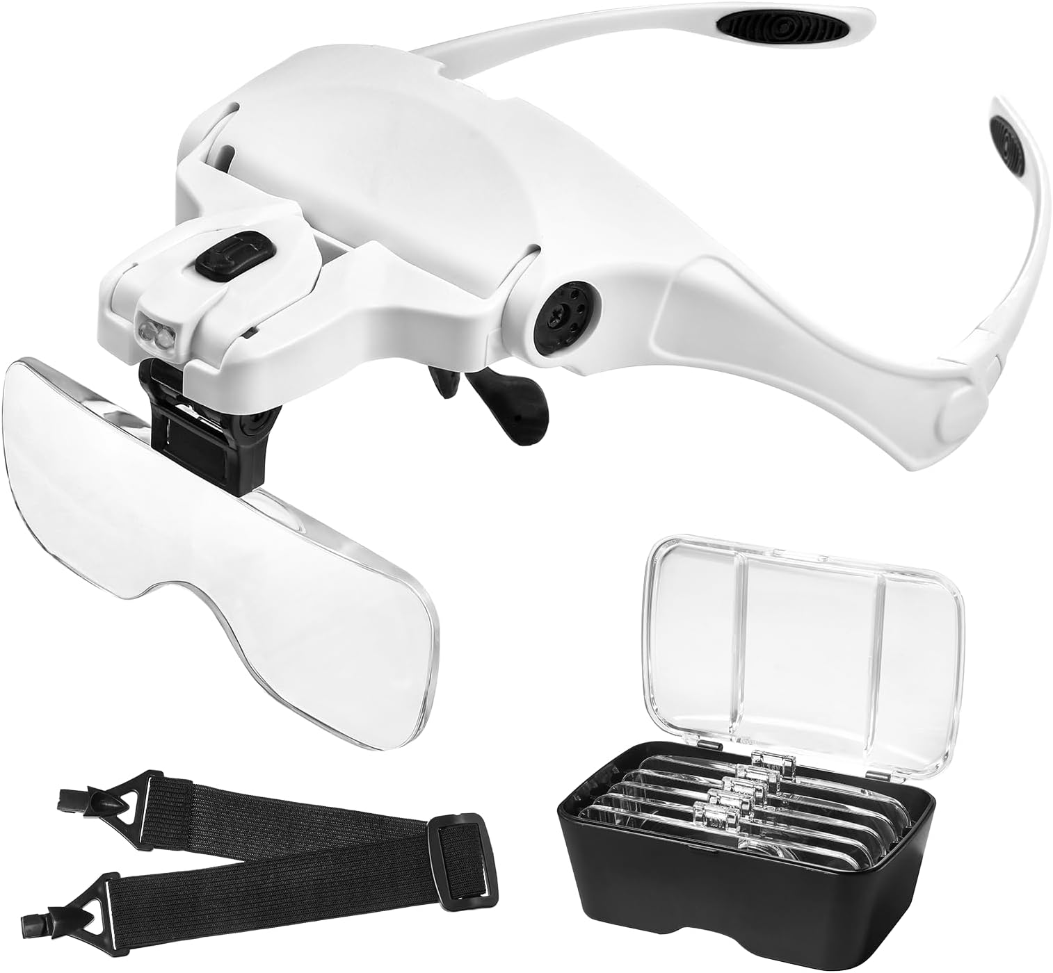 GuDoQi Lupenbrille mit Licht, Hände Frei KopfbandLupe, 8 ...