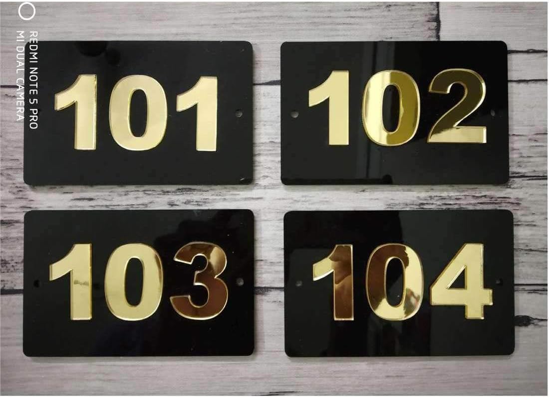 SIGNOOGLE Customized Acrylic House Room Number Sign Board Rectangle ...