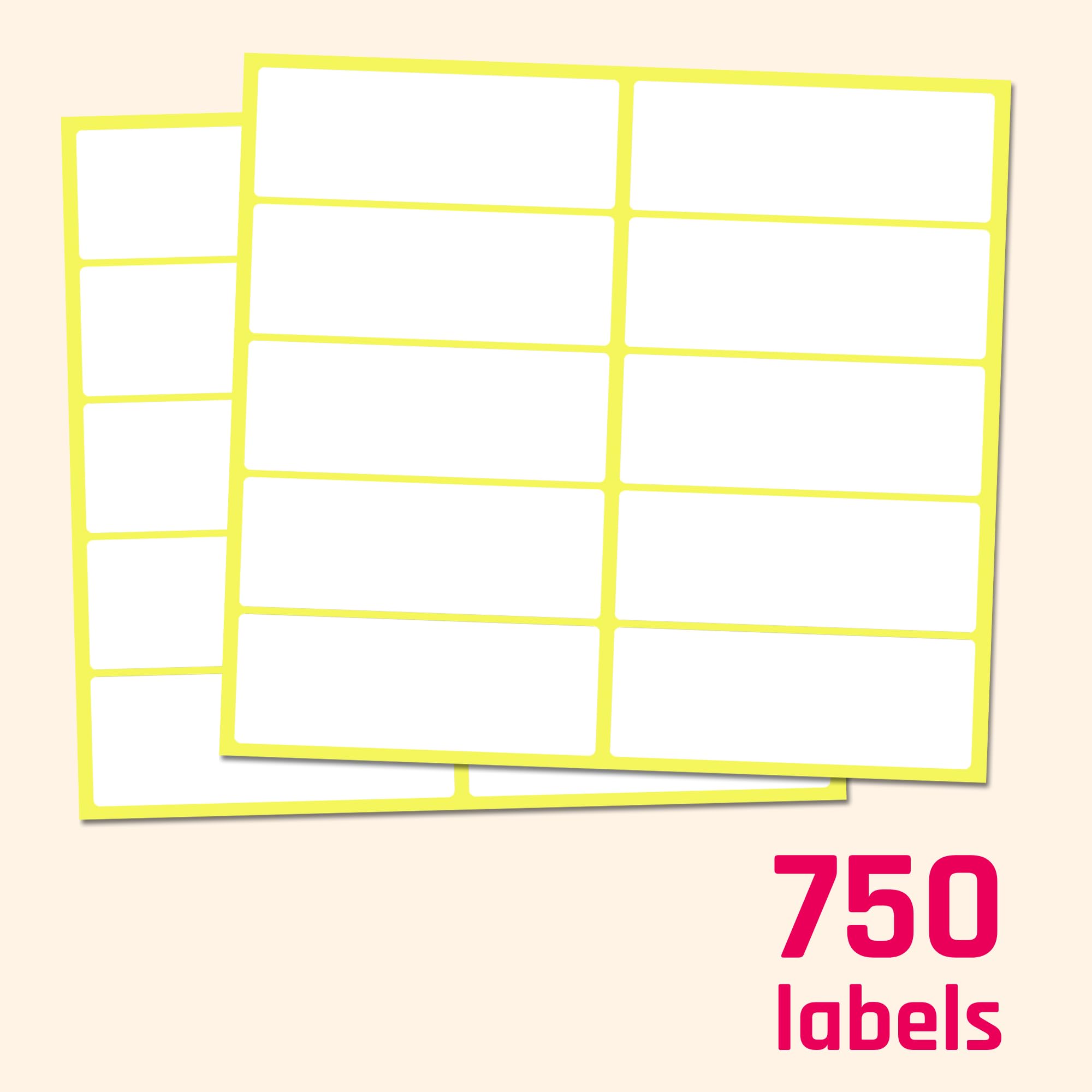 Snapklik.com : 750 Pack, 1 X 2.75 - Labels Stickers To Write On, Matte ...