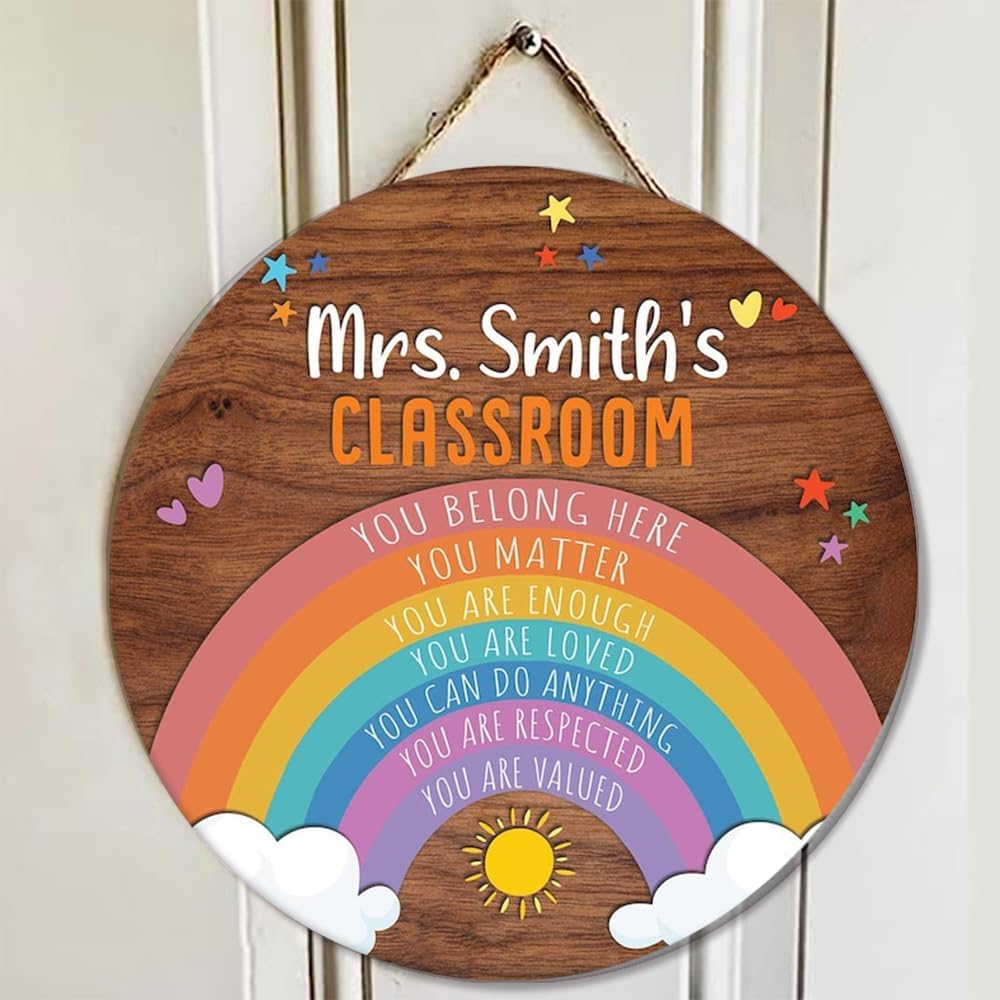 Amazon.com: Personalized Welcome to Classroom Door Sign; Teacher Door ...